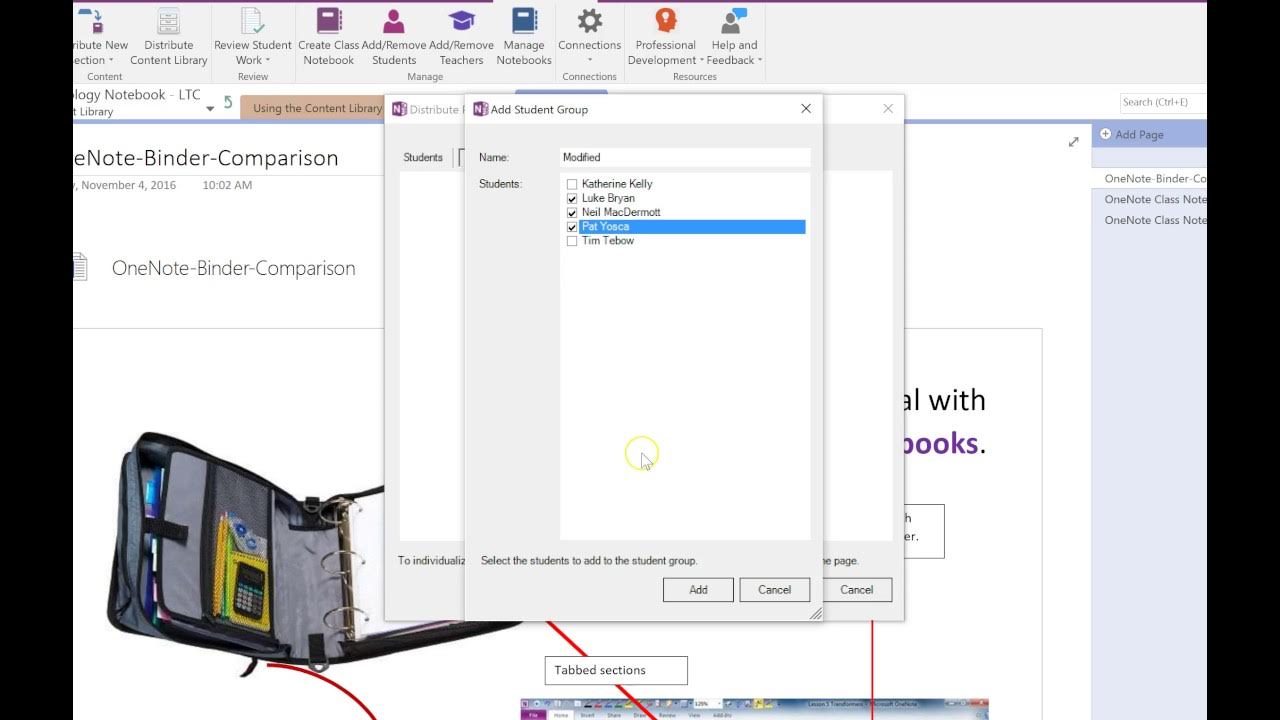 OneNote Class Notebook - Distribute Content Library Page(s) to ...
