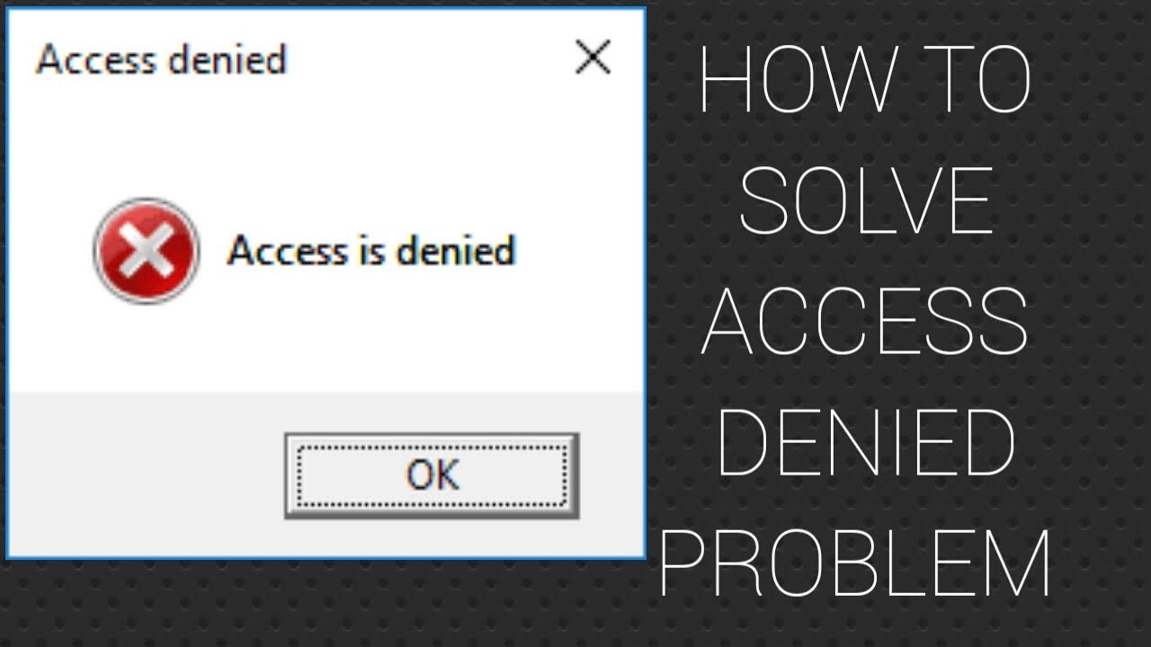 how to solve access denied problem - YouTube