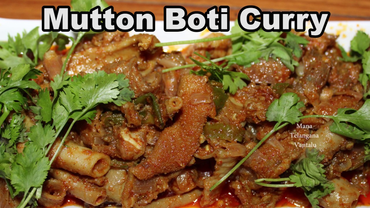 Telangana Boti Curry || Mutton Boti Curry @ Mana Telangana Vantalu ...