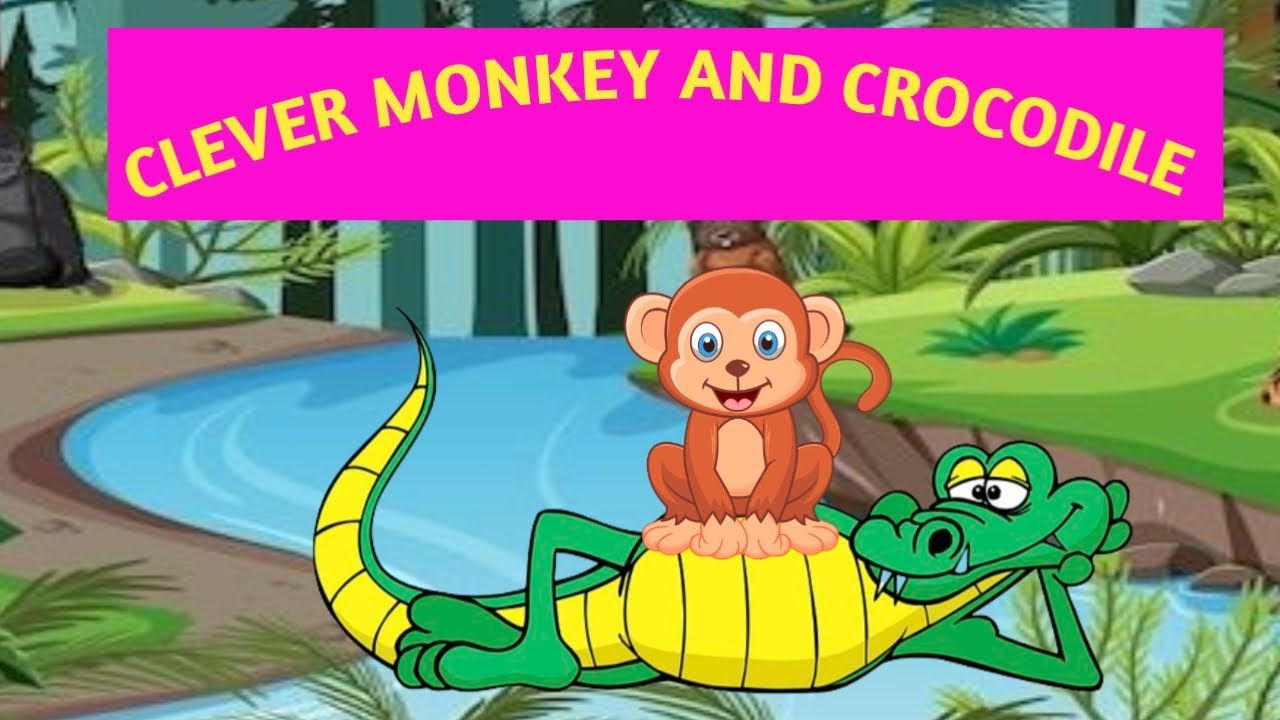 Monkey and the crocodile story in English| clever monkey story ...