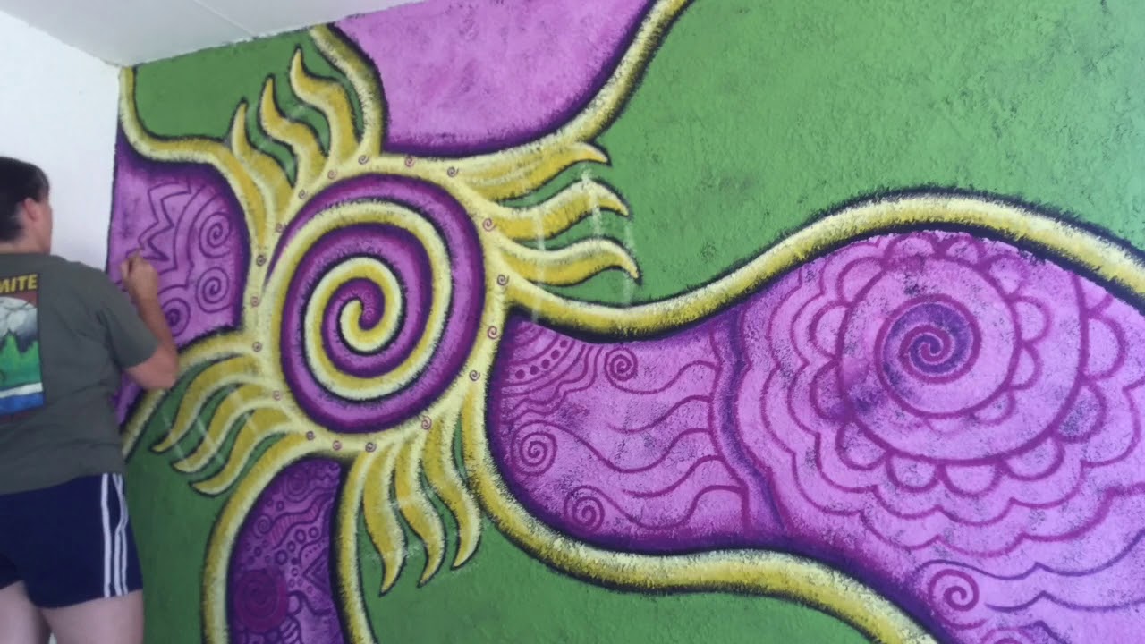 "Awakening", mural time lapse - YouTube