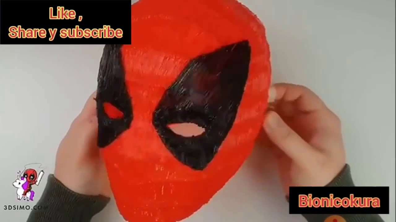 [3D pen] How to make Deadpool Mask using 3D Pen - YouTube