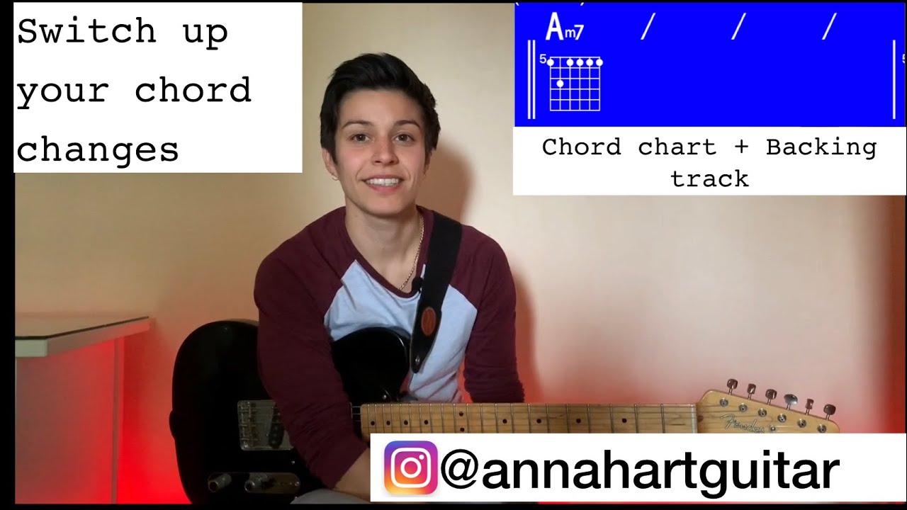 How to switch up your chord changes guitar lesson with chord chart and ...