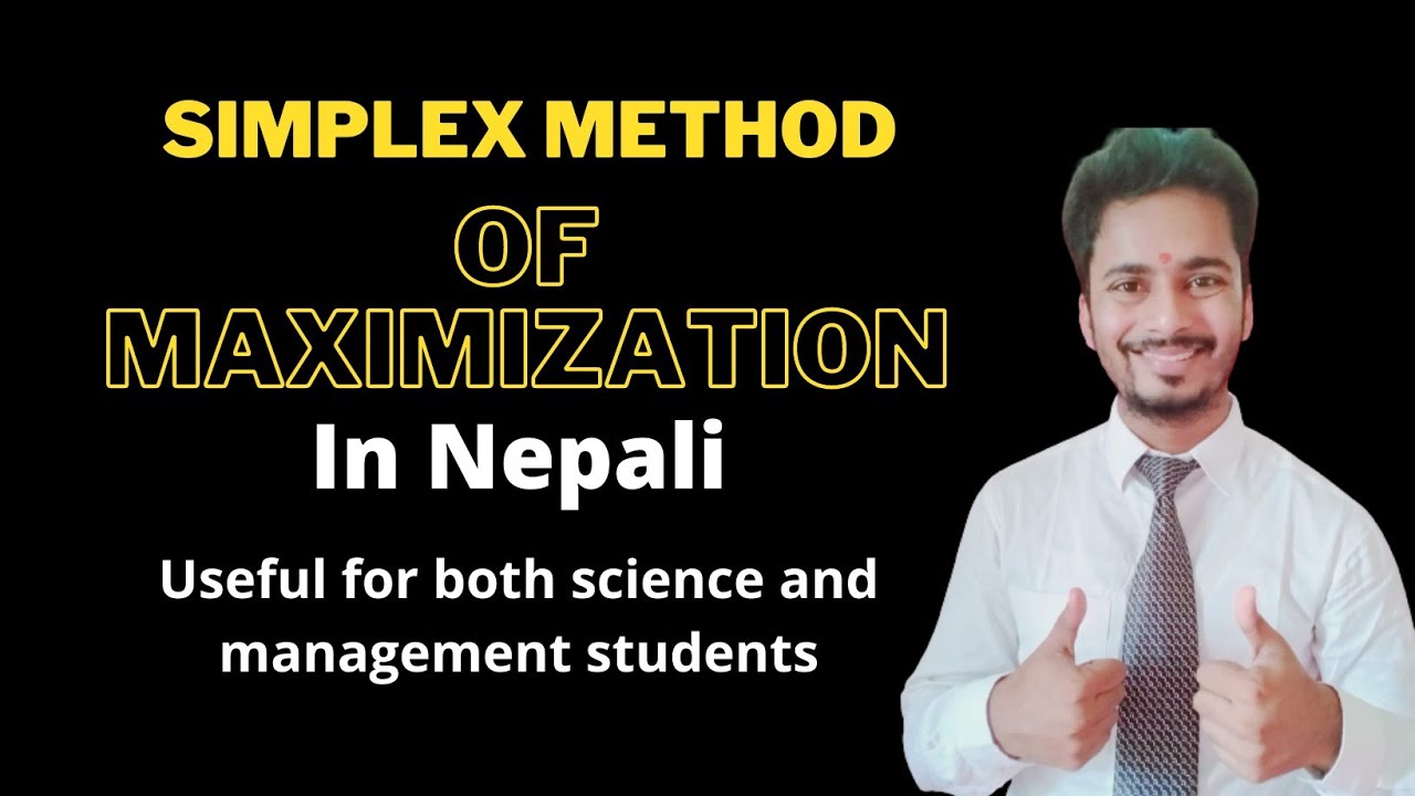 Simplex Method for Maximization LPP In Nepali - YouTube