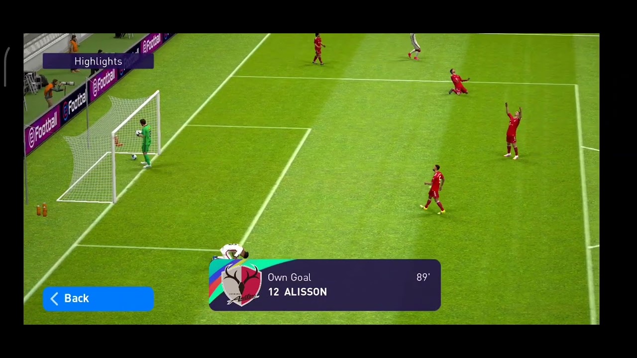 Alison own goal 😂🤣 in last minute pes 21 - YouTube