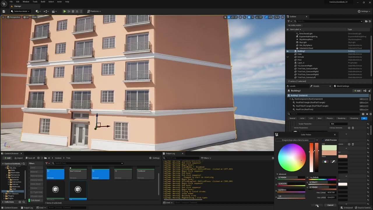 New trim system for our UE5 building creator plugin - YouTube