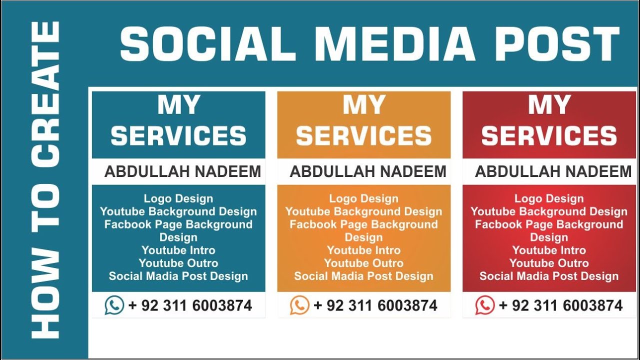 How to create social media post in corelDraw x7 2020 tutorial by ...