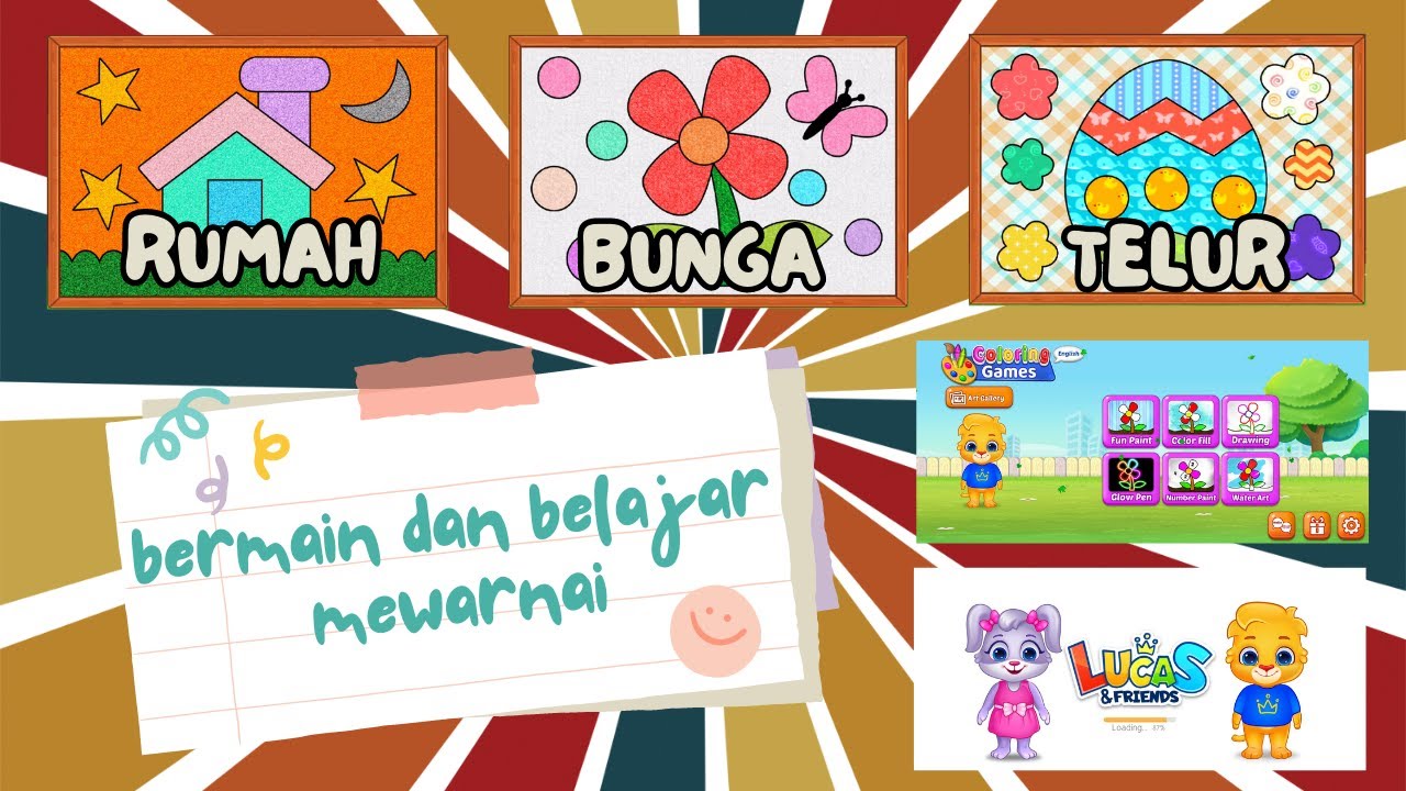 bermain dan belajar mewarnai untuk anak paud tk sd | rumah | bunga ...