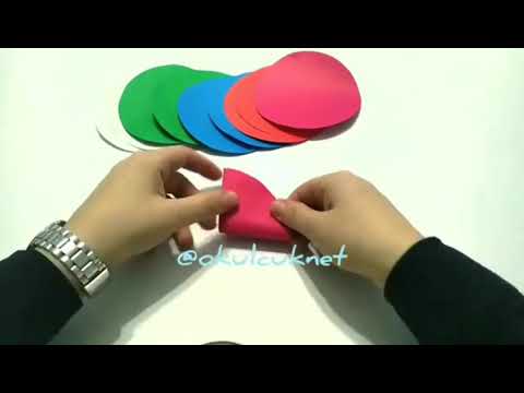 Okul öncesi şemsiye, çiçek, katlama, origami etkinliği