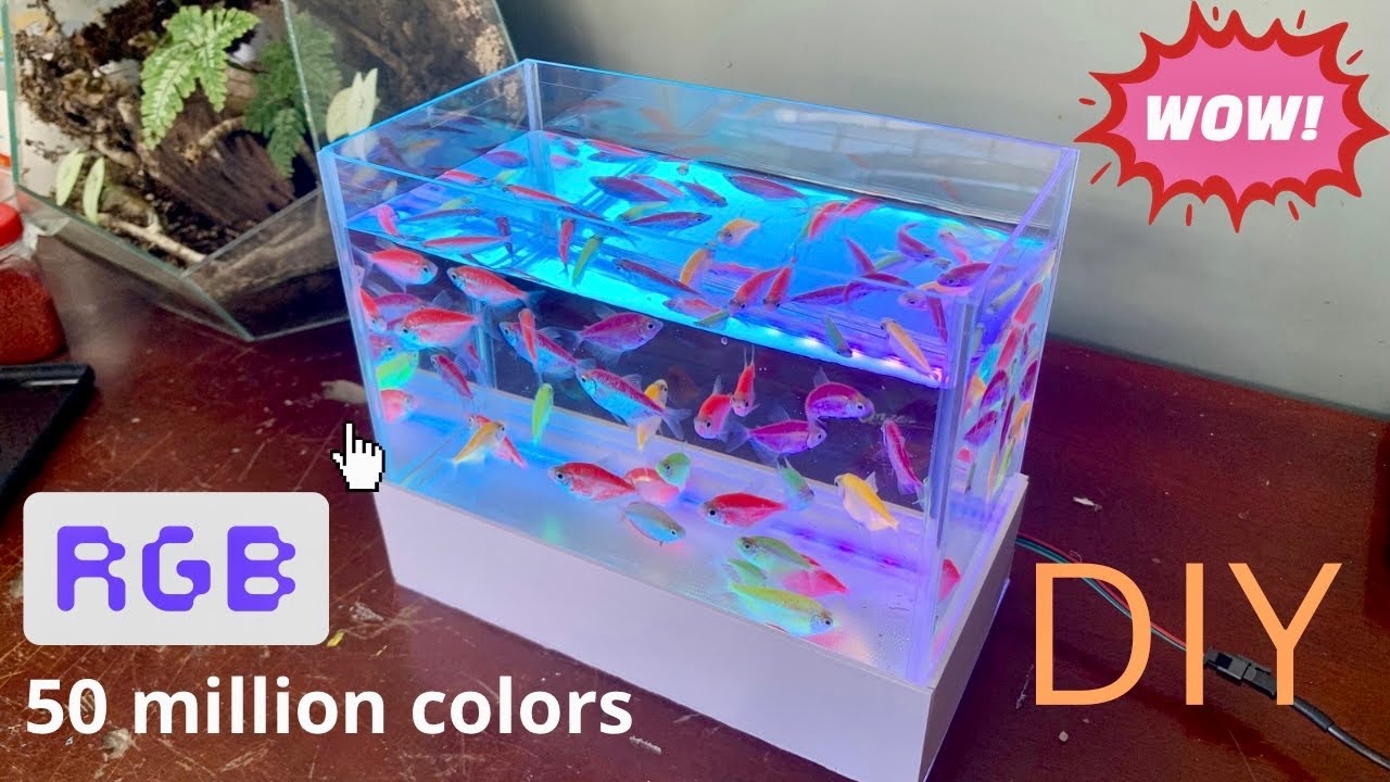 DIY beautiful mini aquarium with 50 million RGB colors - YouTube