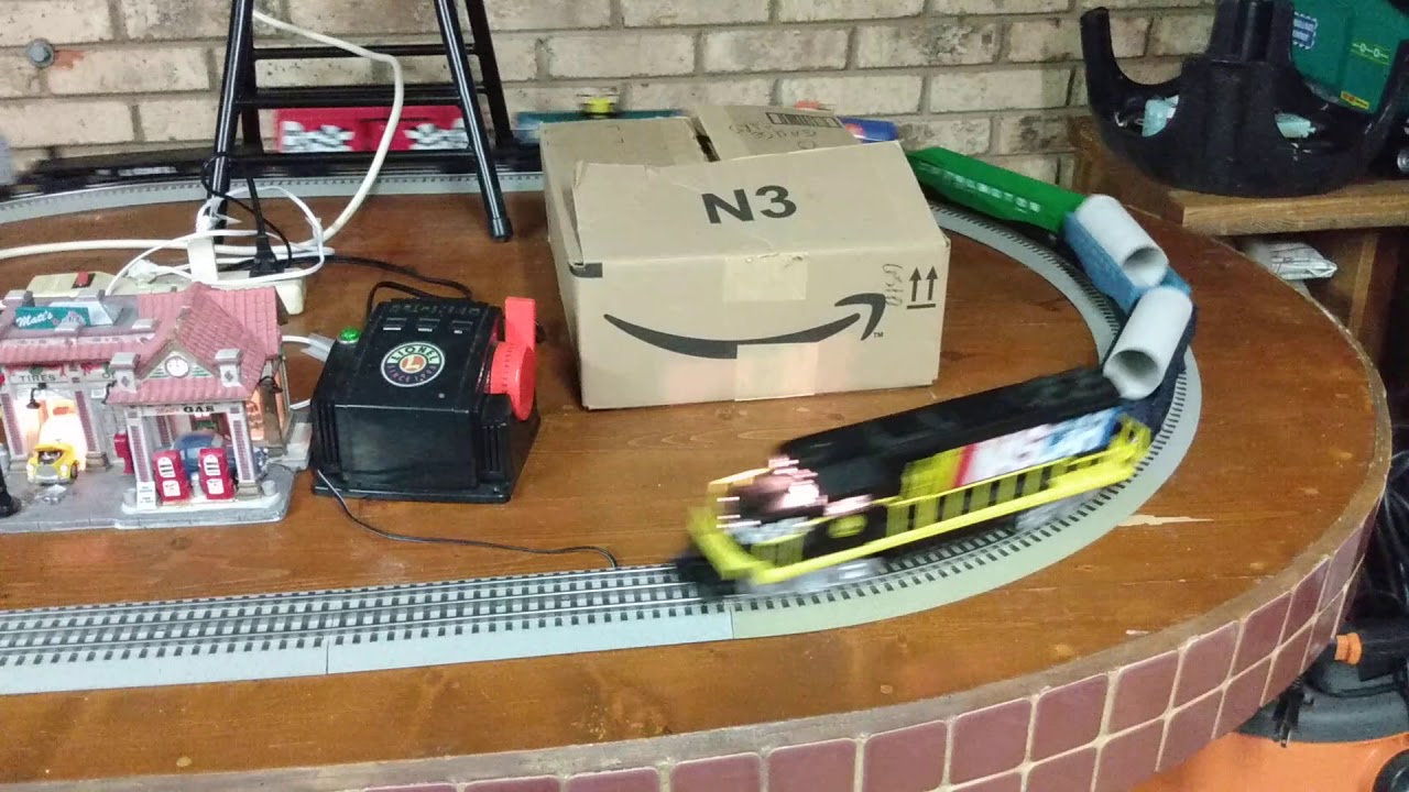 Lionel O Gauge NASCAR train set finally out of storage. - YouTube