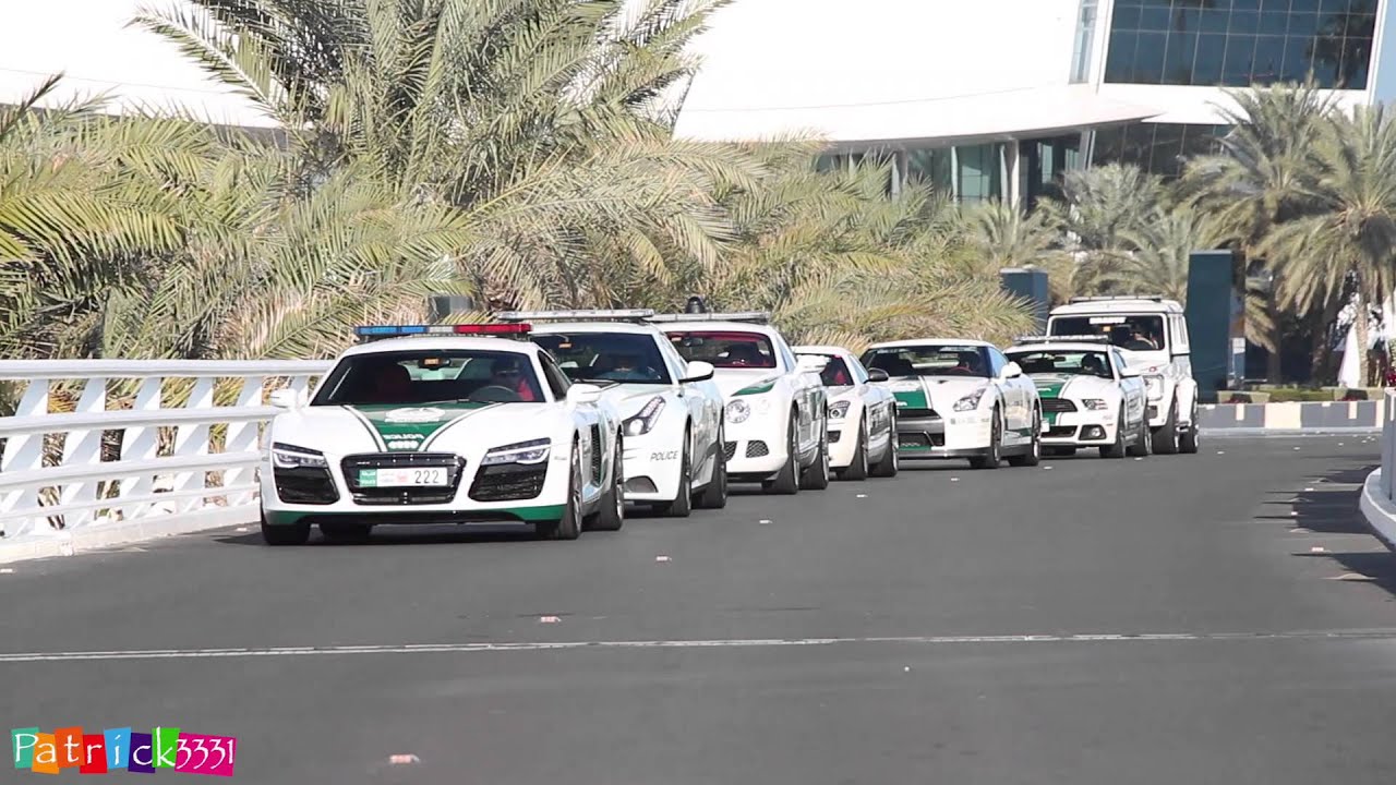 EPIC Dubai Police Supercar fleet at Burj Al Arab Hotel - YouTube