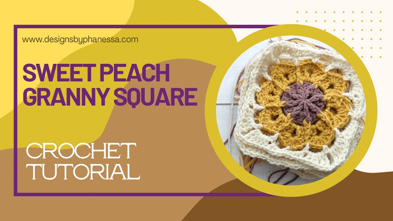 Crochet Sweet Peach Granny Square Pattern Tutorial - YouTube