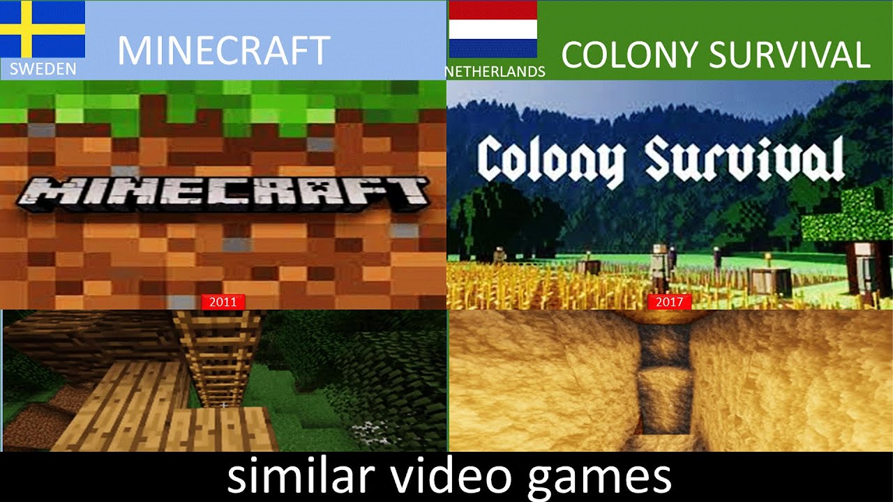 Comparison of similar video games (with year of production and country ...