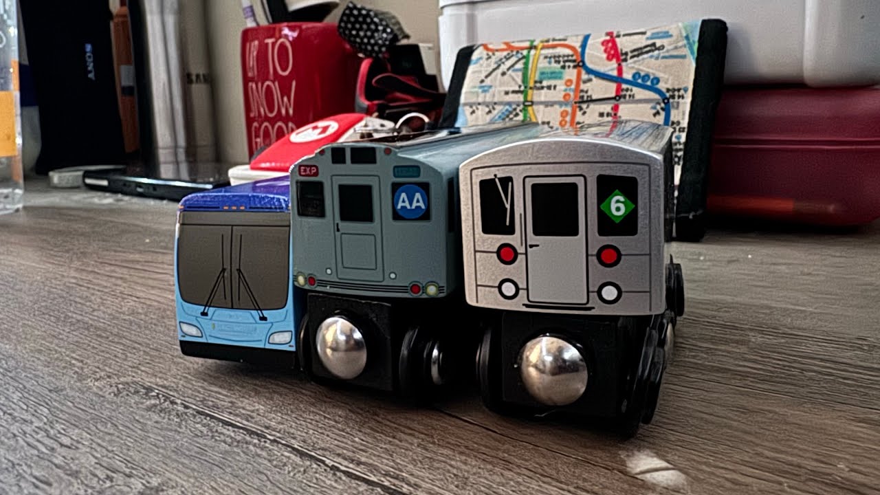 Munipals R1 (AA) Train, R62 {6} Express Train, and New Flyer XE60 ...