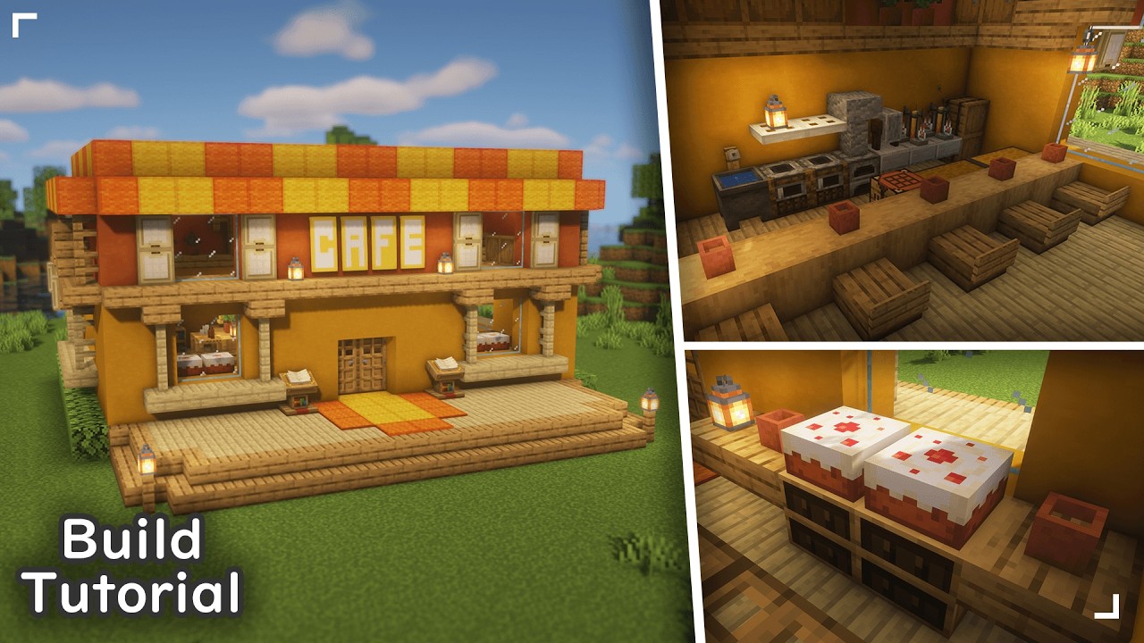 🍊 Summer Themed Cafe / Bakery ☕ | Minecraft Build Tutorial - YouTube