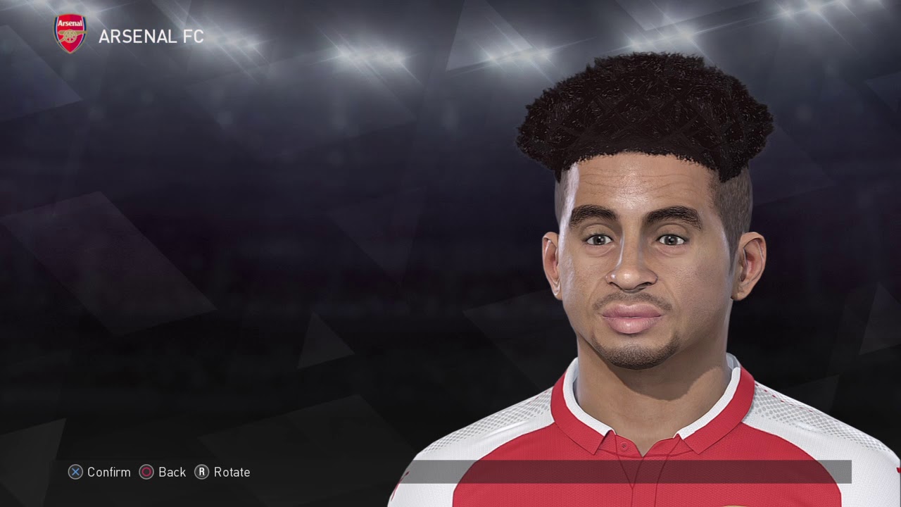 PRO EVOLUTION SOCCER 2018_Riess Nelson Arsenal face update - YouTube