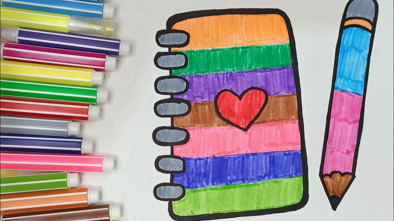 Note Book colouring Painting and drawing for kids and toddler - YouTube
