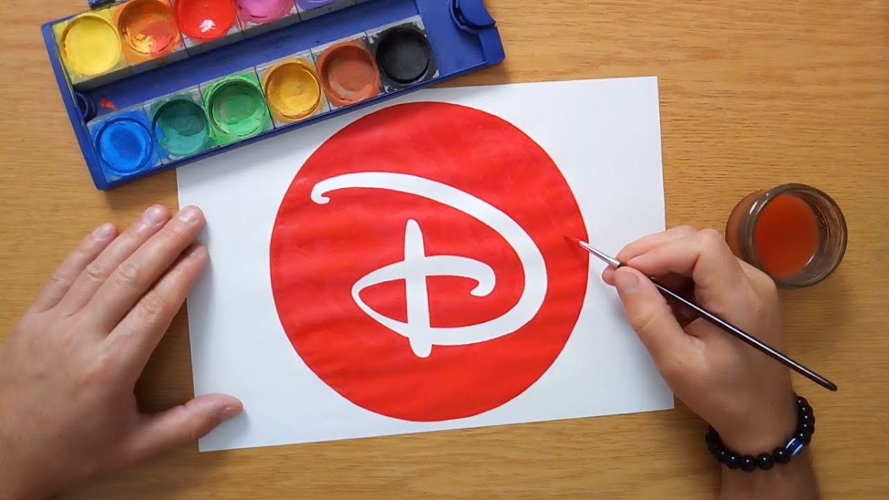 How to draw a red Disney logo 2025 - YouTube