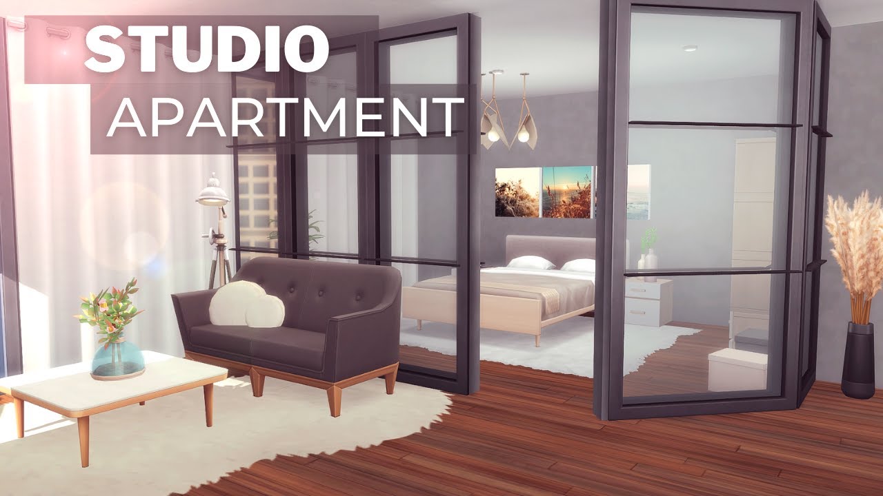 STUDIO APARTMENT SIMS 4 | NO CC | Stop Motion Speed Build - YouTube