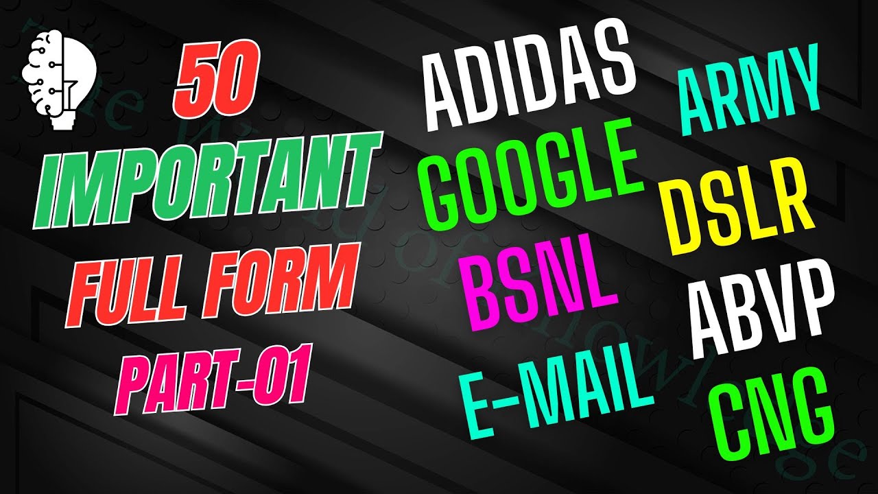 50 Most Important Full Form / Daily Uses Full Form/ Part-01 - YouTube
