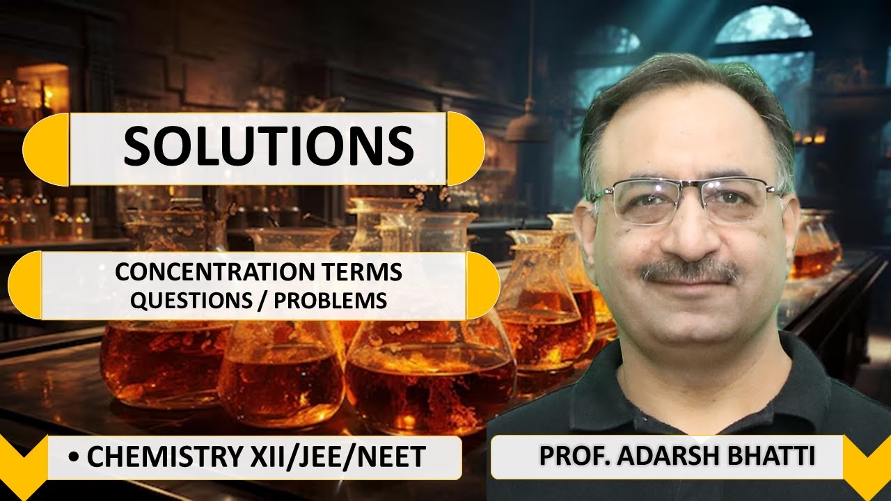 Chemistry X+2/JEE/NEET - Solutions - Calculate the molarity of each of the solutions - YouTube