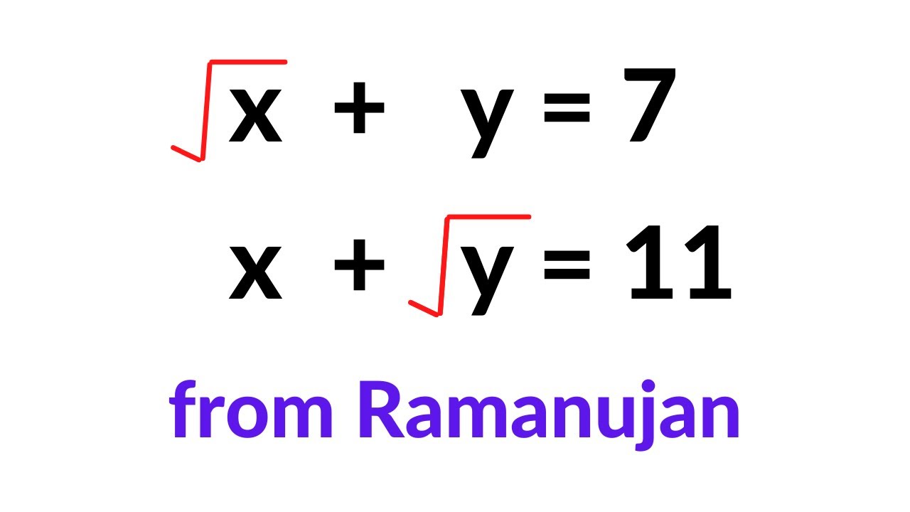How real men solves a simple equation (when Ramanujan gets bored) - YouTube