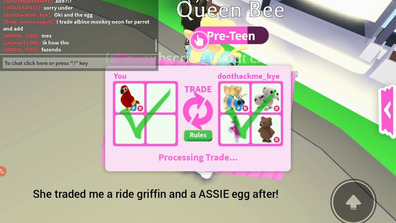 Trading pets /ROBLOX adopt me - YouTube