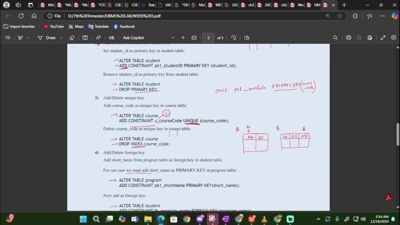 DDL Practice | DBMS Theory | C101 | UIU | - YouTube