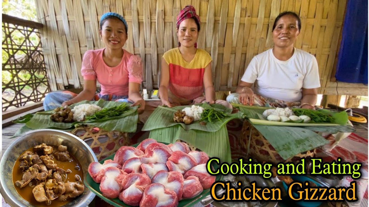 Cooking and Eating Chicken Gizzard At Home || Mukbang With Mom and ...