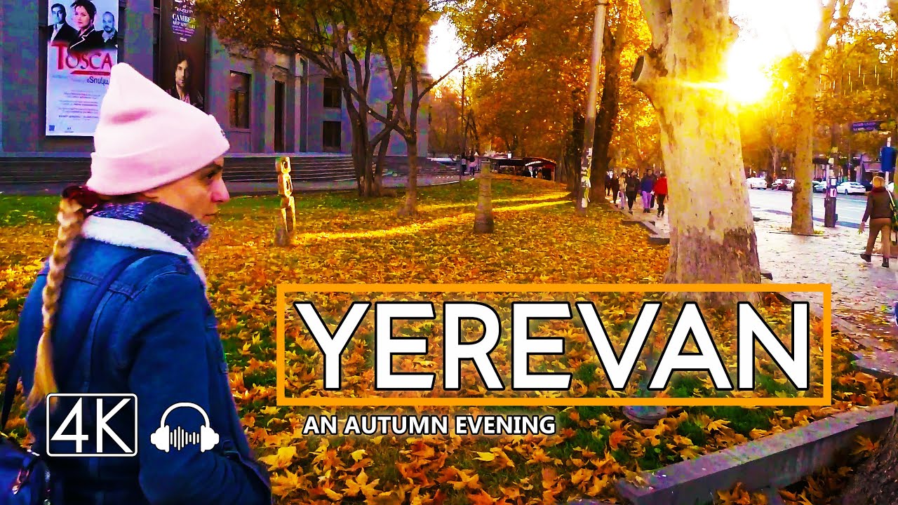 YEREVAN Walking Tour, An Autumn Evening with a Beautiful Sunset ...