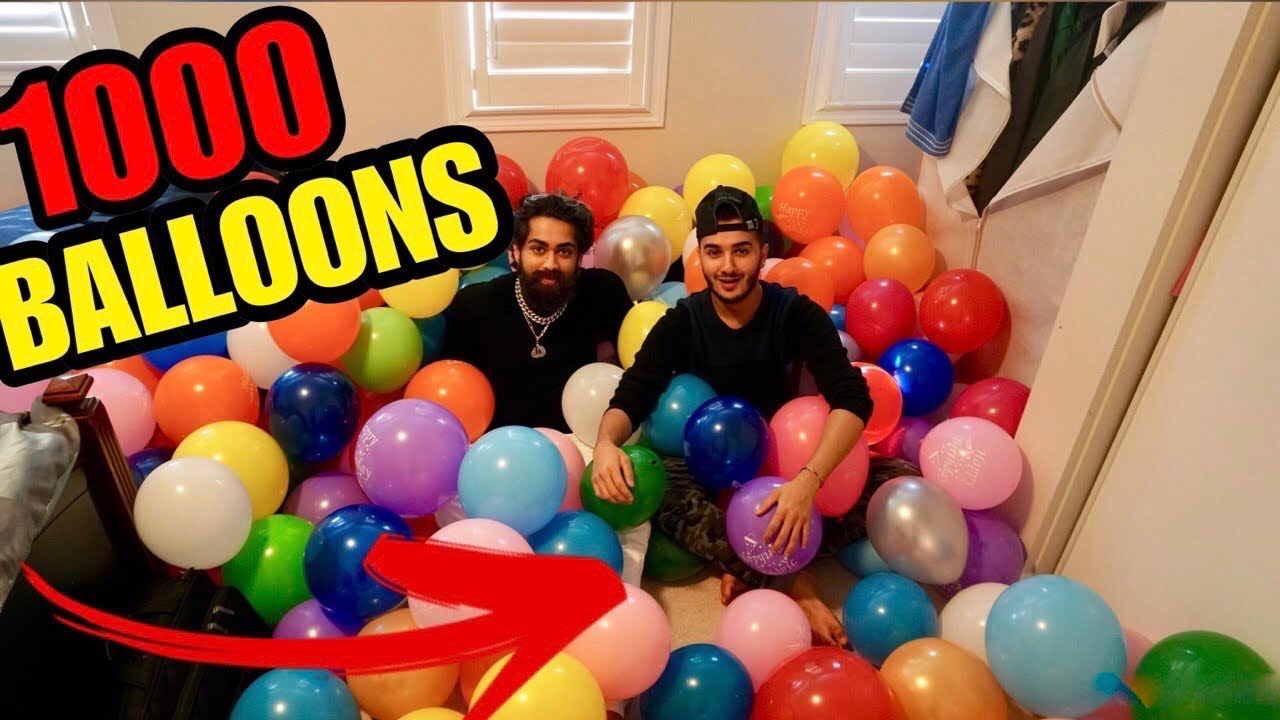 1000 BALLOONS BIRTHDAY SURPRISE! - YouTube