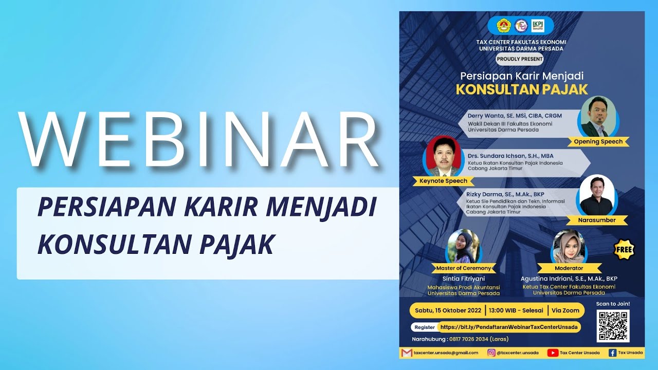 Webinar - "Persiapan Karir Menjadi Konsultan Pajak" - YouTube