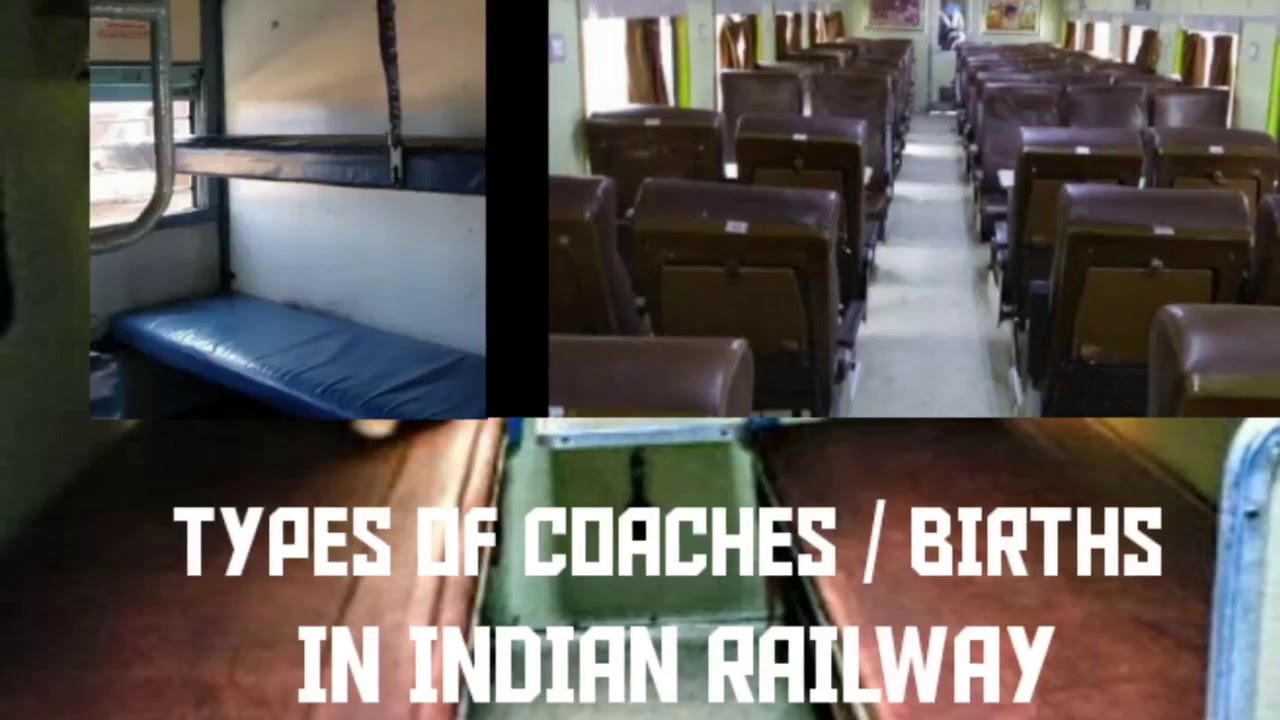 TYPES OF COACHES / BIRTH USE BY INDIAN RAILWAY - YouTube