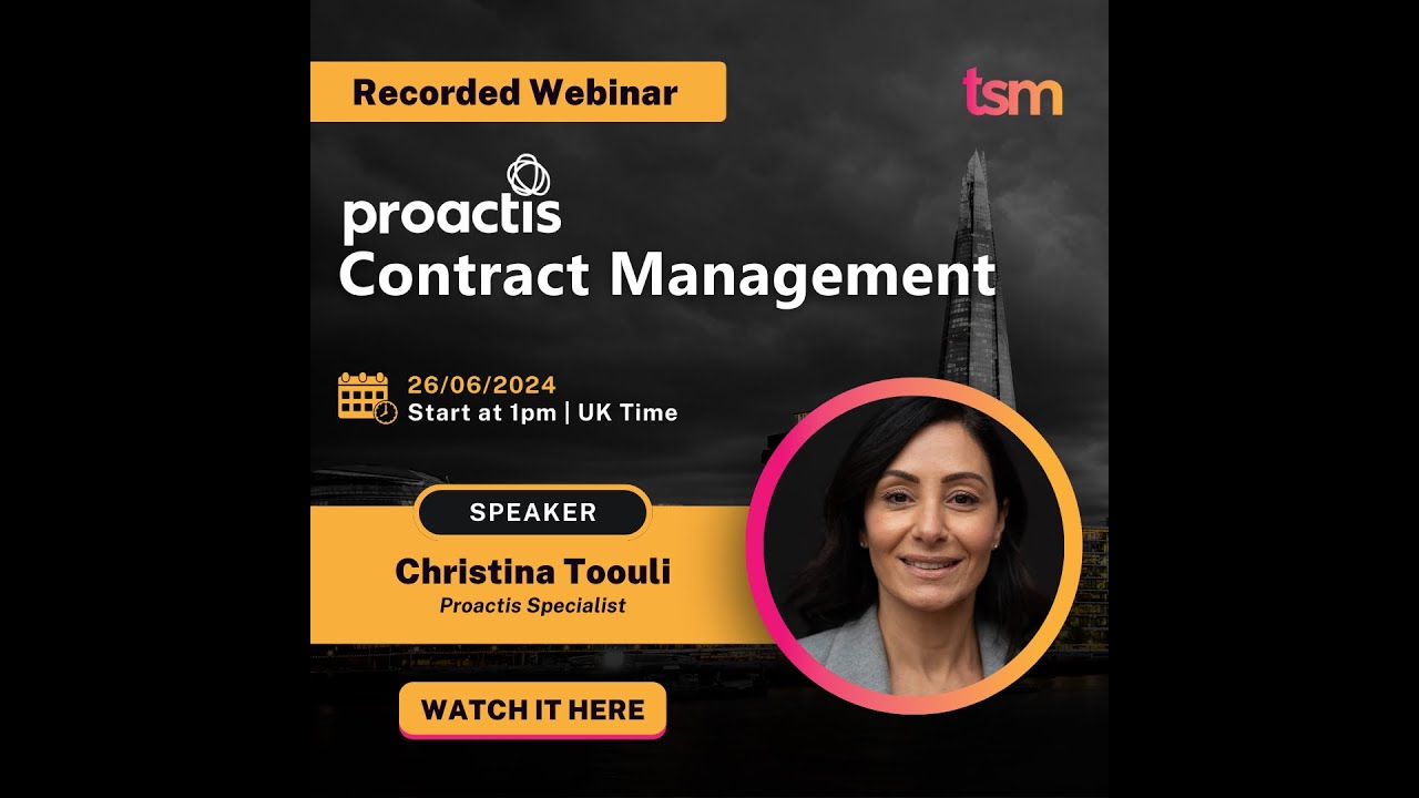 Proactis Contract management _ TSM - YouTube