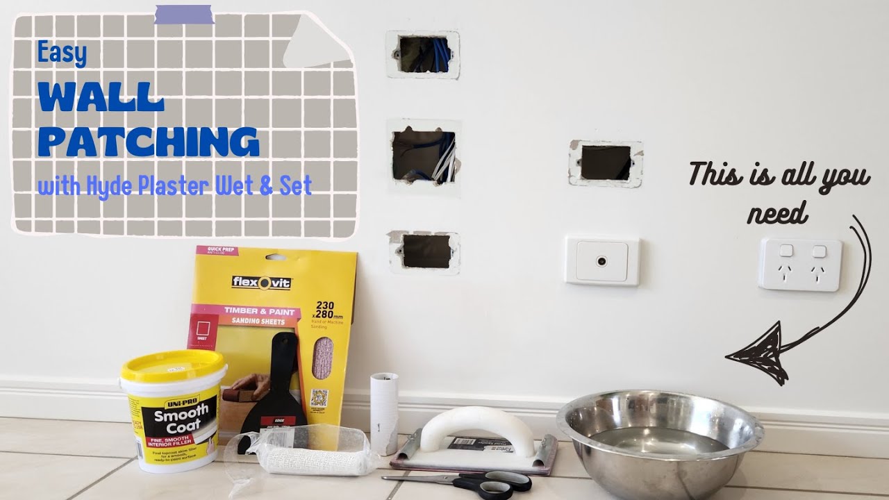 Patching Plasterboard Holes Made Easy (Step-by-Step Tutorial Using Hyde Wet & Set) - YouTube