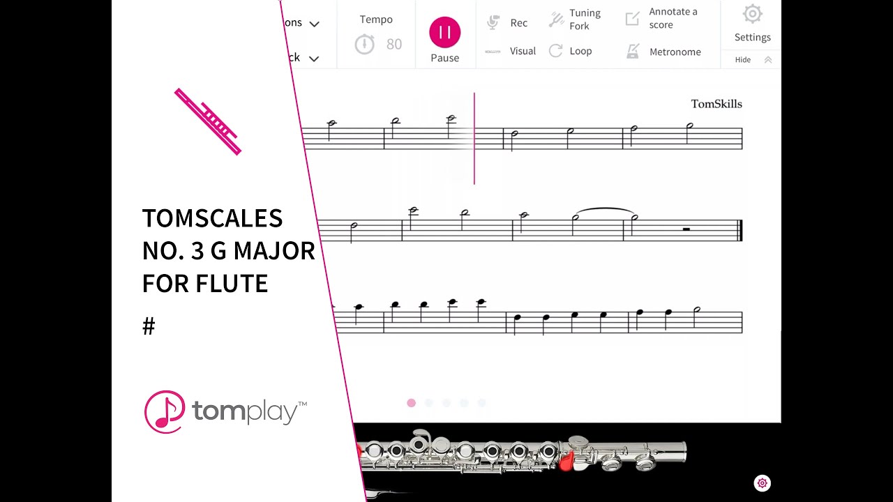 G Major Flute Scale (Sheet Music and Backing Track) 🎼 - YouTube