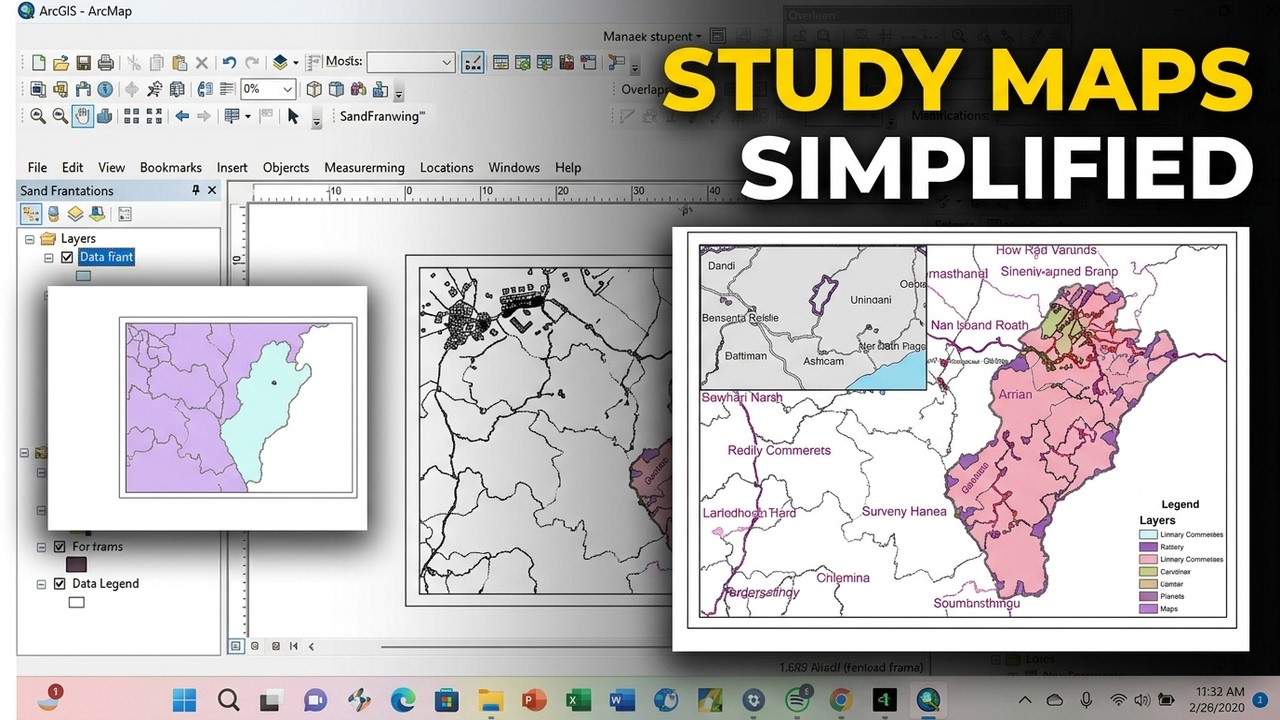 How to Create a Study Area Map in one Data Frame in ArcGIS/ArcMAP - YouTube