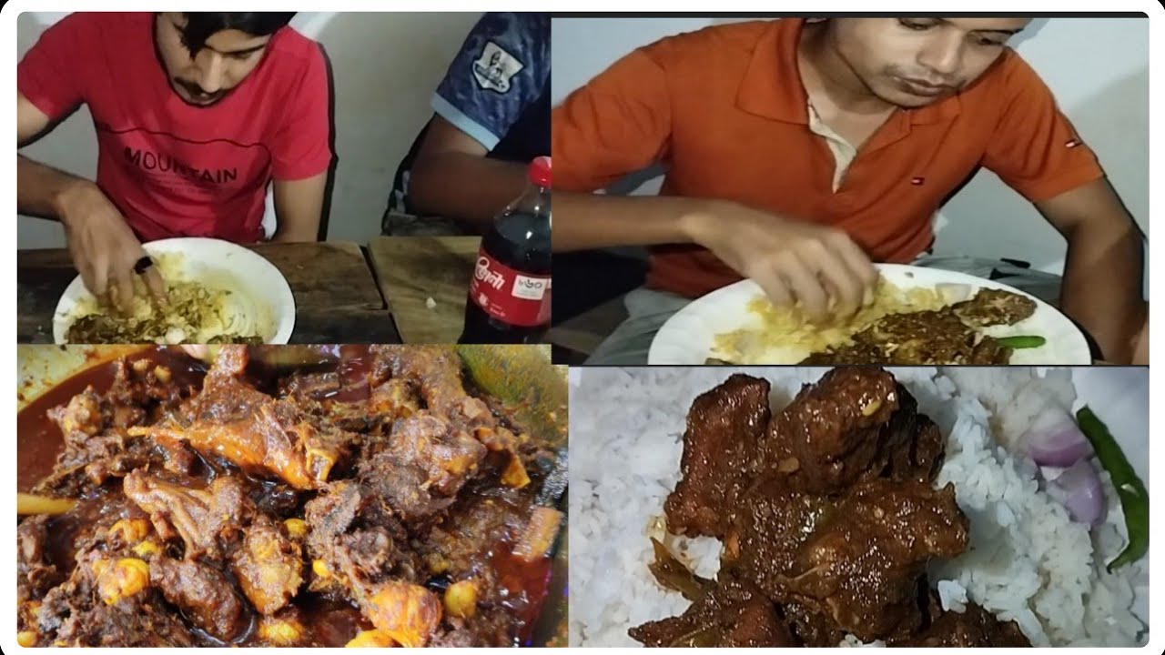চুই ঝালের খাসির মাংস কটারি ভোগ চালের ভাত দিয়ে খাওয়া দাওয়া | Eating ...