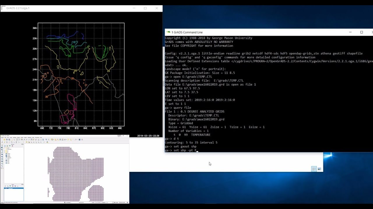 How To Use Grads Software To Convert Imd Binary Weather Data Grid File To Gis Shape File Youtube