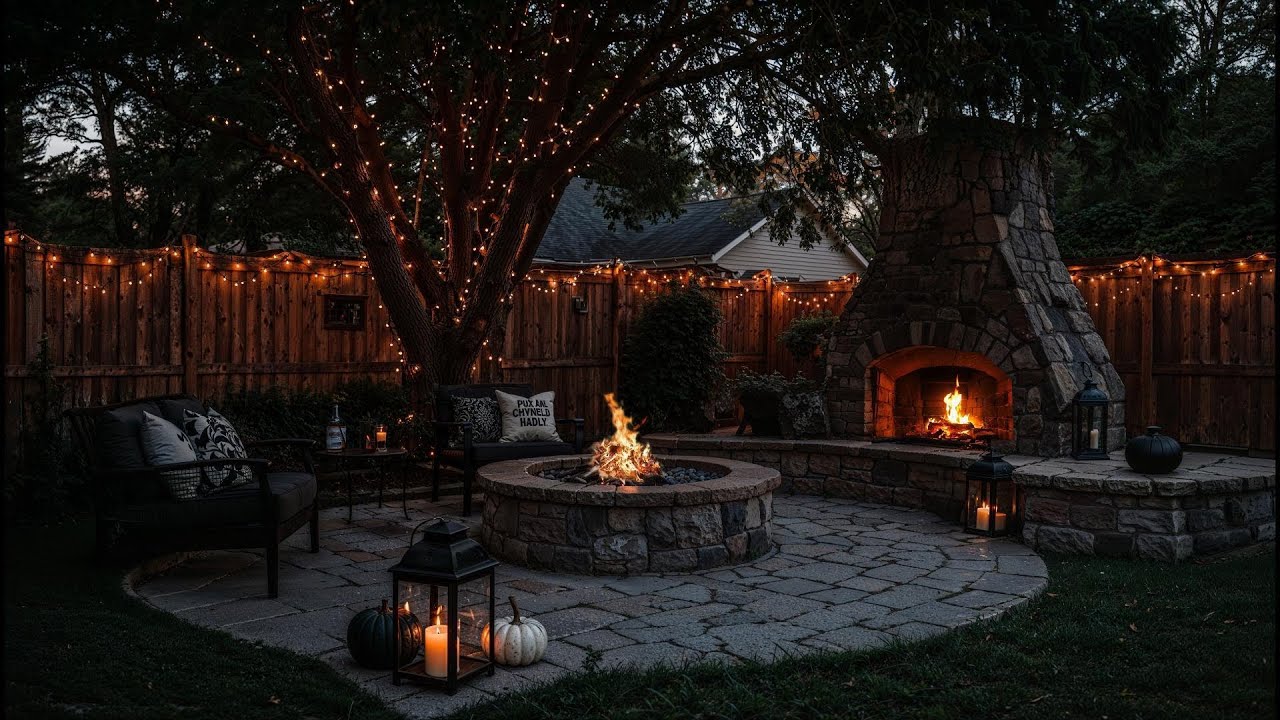 Halloween Fireplace Ambience 🔥 Crackling Fire, Cozy Fall Nights ...