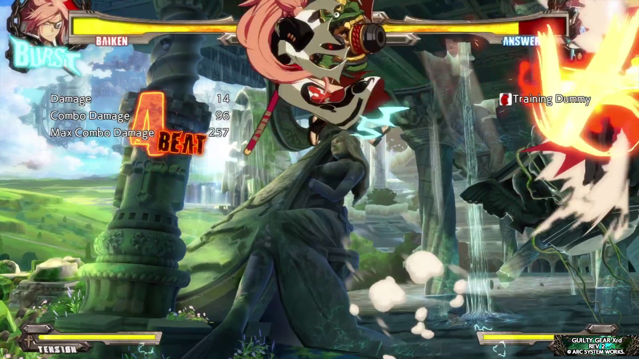 Guilty Gear Xrd REV 2 Baiken Basic Combo after Throw - YouTube
