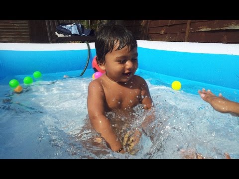 Aarush gets his first Inflatable Pool - Enjoying Splashing and Playing ...