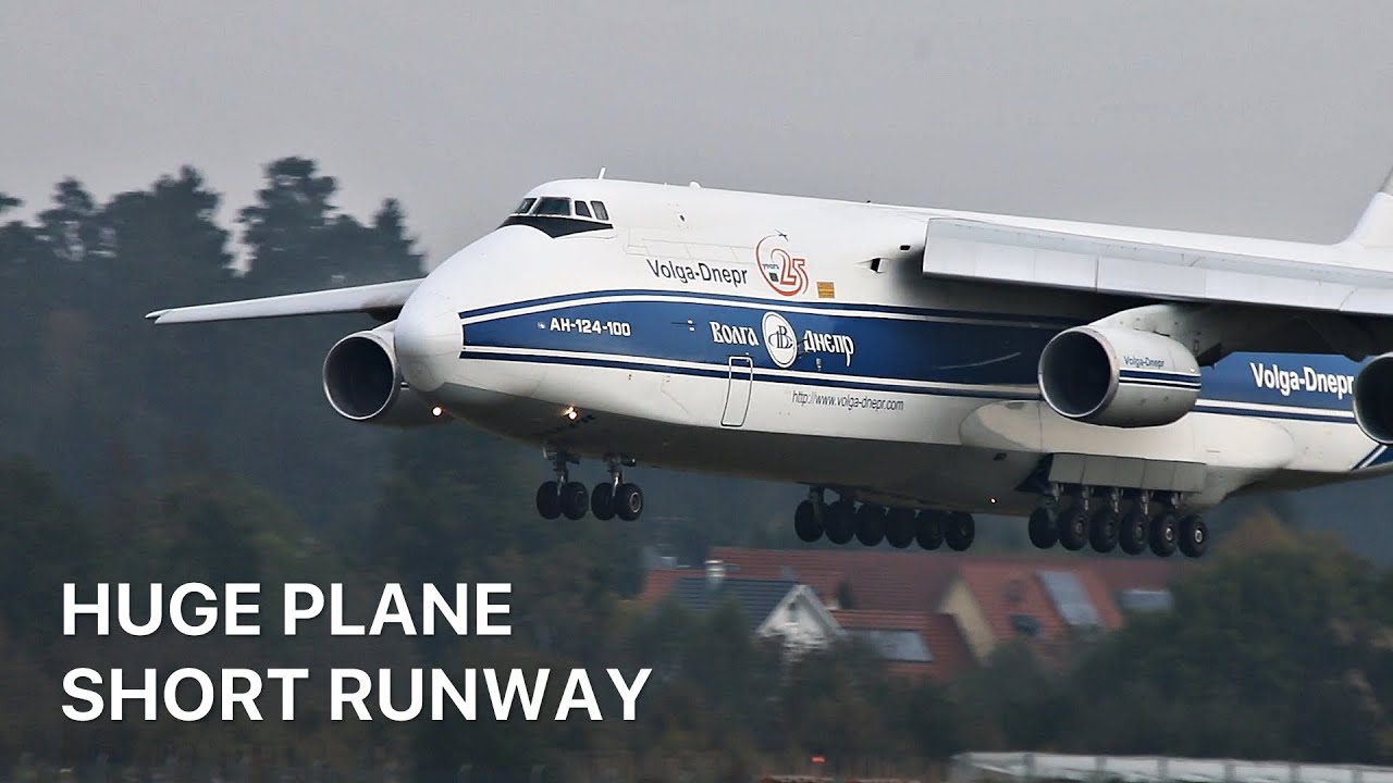 HUGE ANTONOV AN-124 LANDS ON SMALL RUNWAY AT FRIEDRICHSHAFEN - YouTube