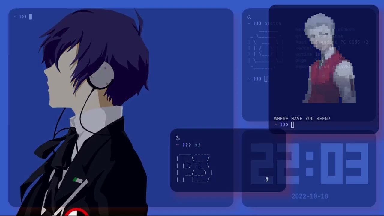Persona 3 themed Rice [Void Linux] [BSPWM] - YouTube