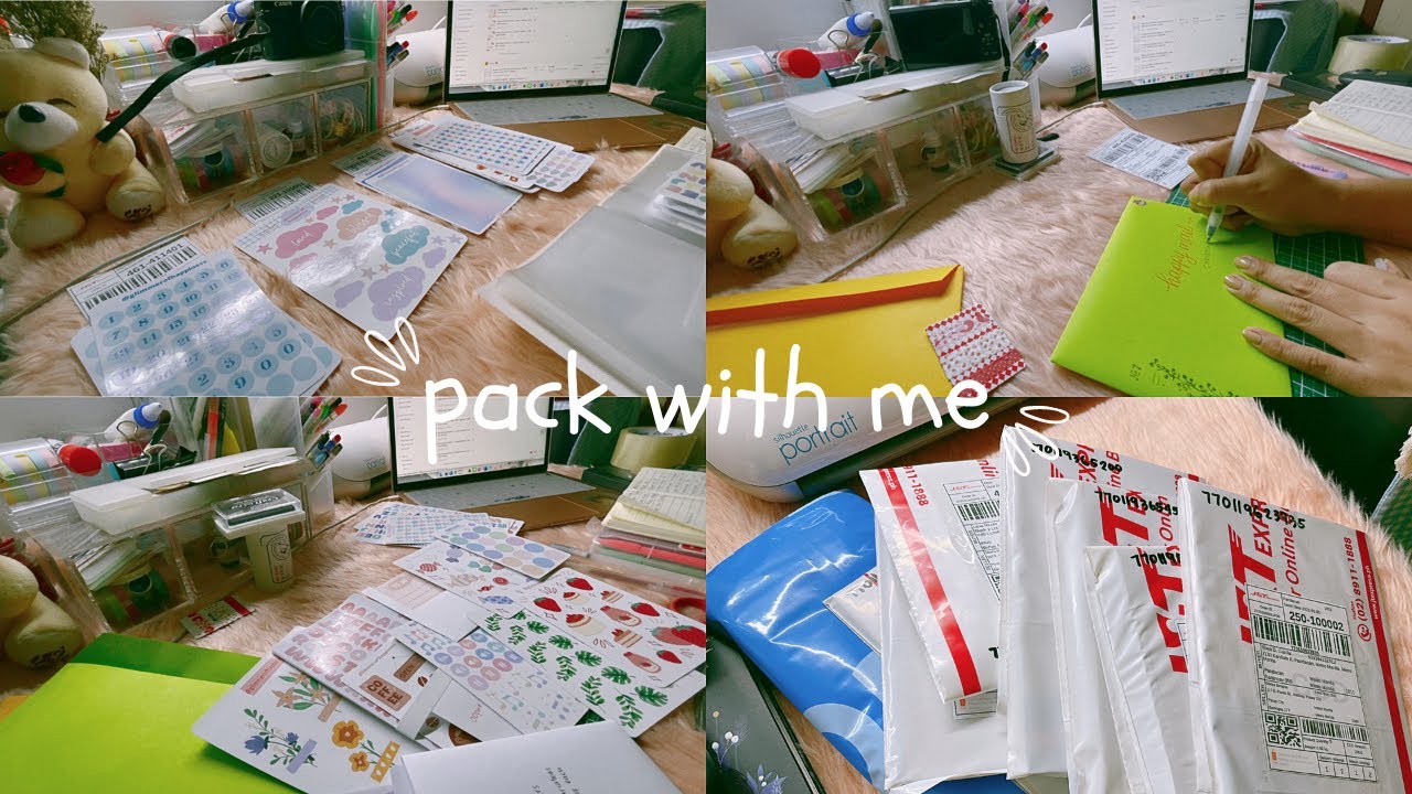Studio Vlog 2: pack orders with me | sticker shop on Shopee Philippines ...