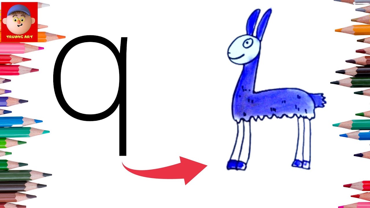 How to draw a donkey with the letter q is very simple and easy to draw ...