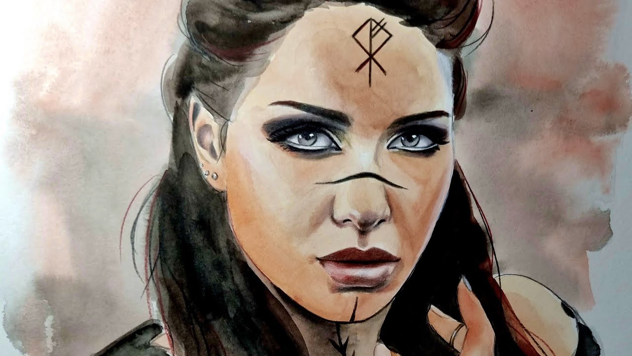 Watercolor and coloured pencil portrait of Glosske - YouTube
