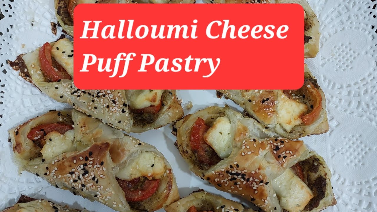 Puff Pastry Halloumi Cheese with Pesto Sauce - YouTube