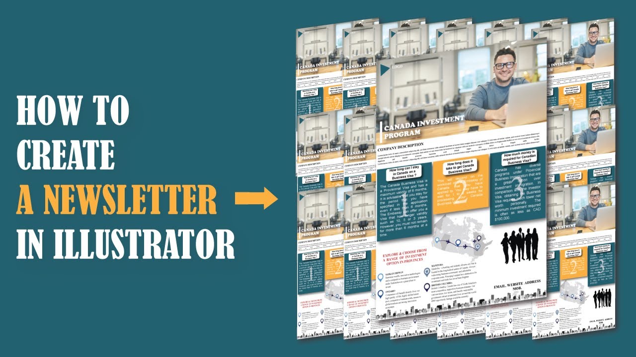 Newsletter Layout Design In Adobe Illustrator CC | CreateX - YouTube